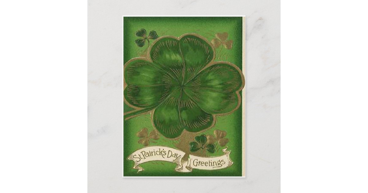 Clover on Card - Postcard | Zazzle
