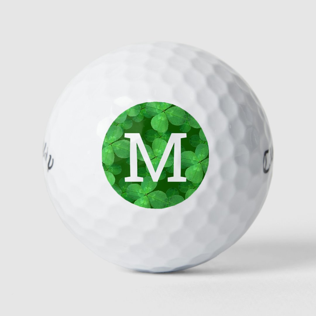 Clover Pattern Customize Your Own Monogrammed Golf Balls | Zazzle