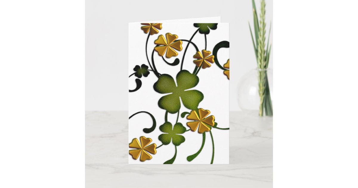 Clover Vine Irish Happy Birthday Greeting Card | Zazzle