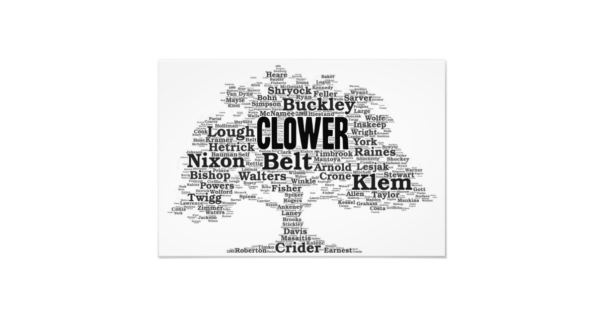 Clower Clan Tree Photo Print | Zazzle