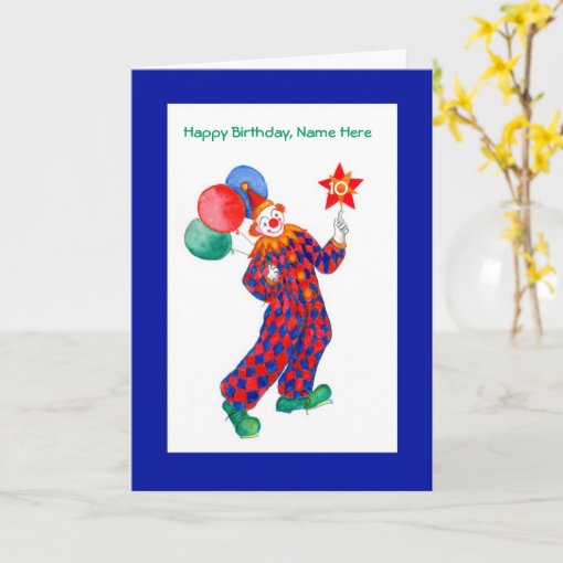 Clown Customizable Birthday Card | Zazzle