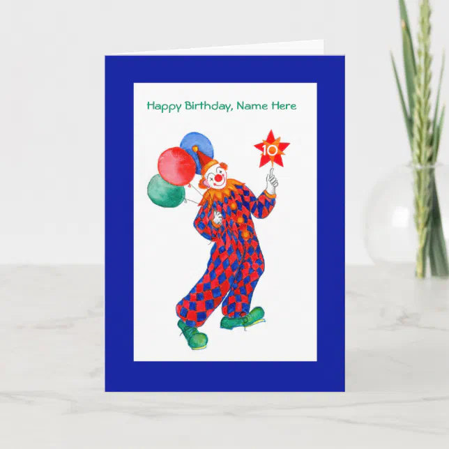 Clown Customizable Birthday Card | Zazzle