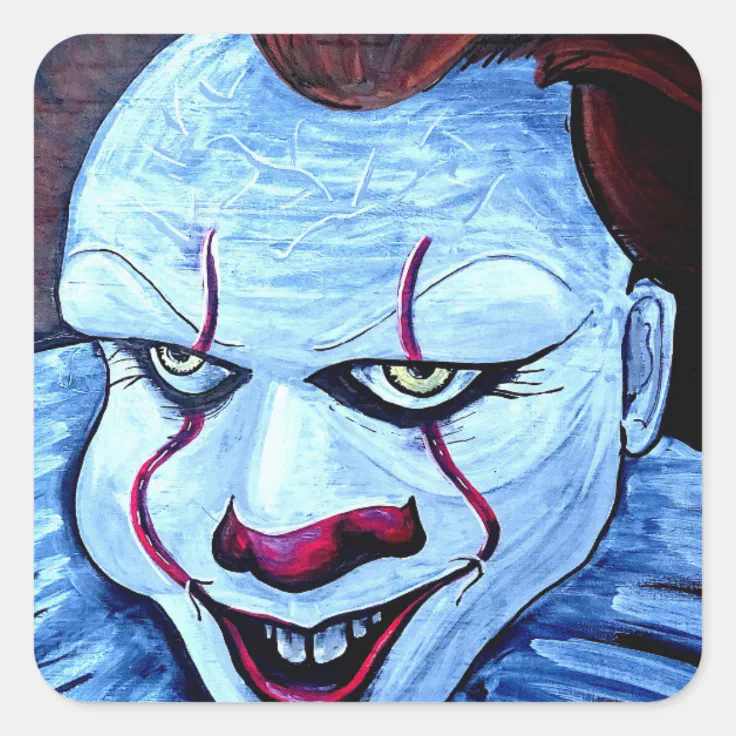 Clown:Evil Square Sticker | Zazzle
