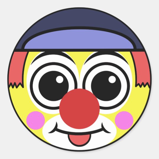 Clown Face Classic Round Sticker | Zazzle.com