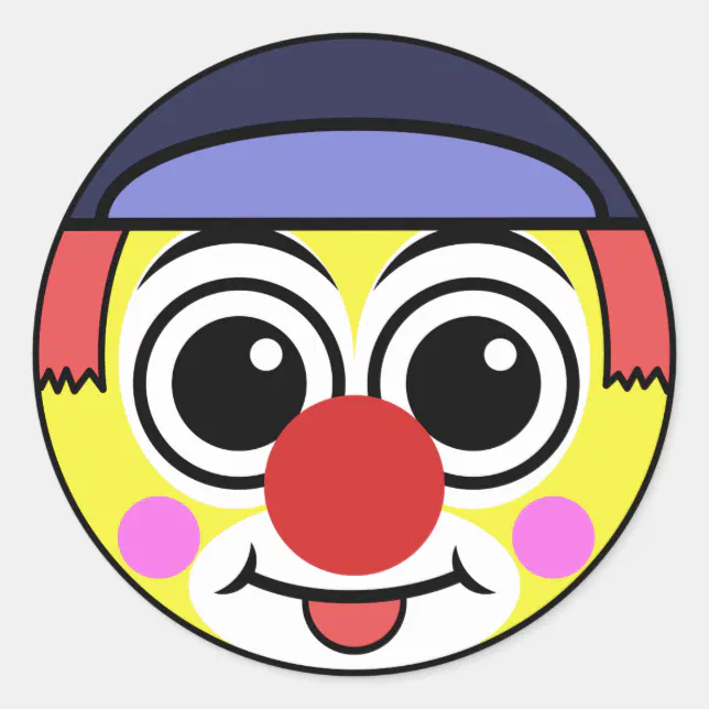 Clown Face Classic Round Sticker | Zazzle