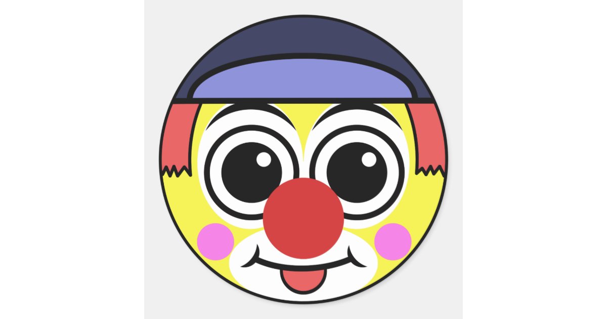 Clown Face Classic Round Sticker | Zazzle