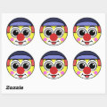 Clown Face Classic Round Sticker | Zazzle