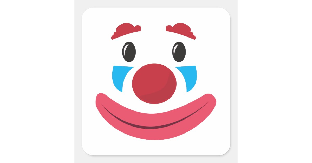 Clown Face Square Sticker | Zazzle