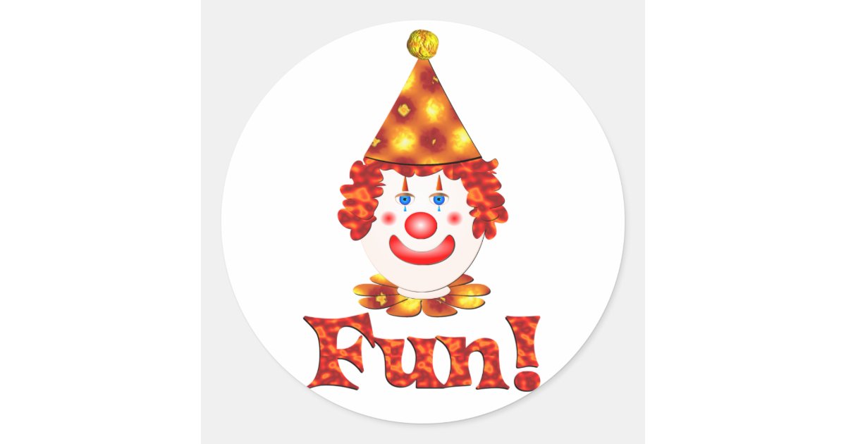 Clown Fun Classic Round Sticker | Zazzle