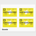 Clown Hunting Permit (4x) (Yellow) Rectangular Sticker | Zazzle