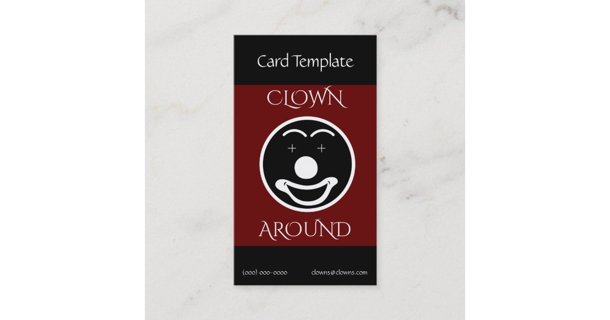Clown Logo Comedian Business Card | Zazzle