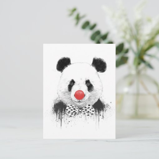 Clown panda postcard | Zazzle