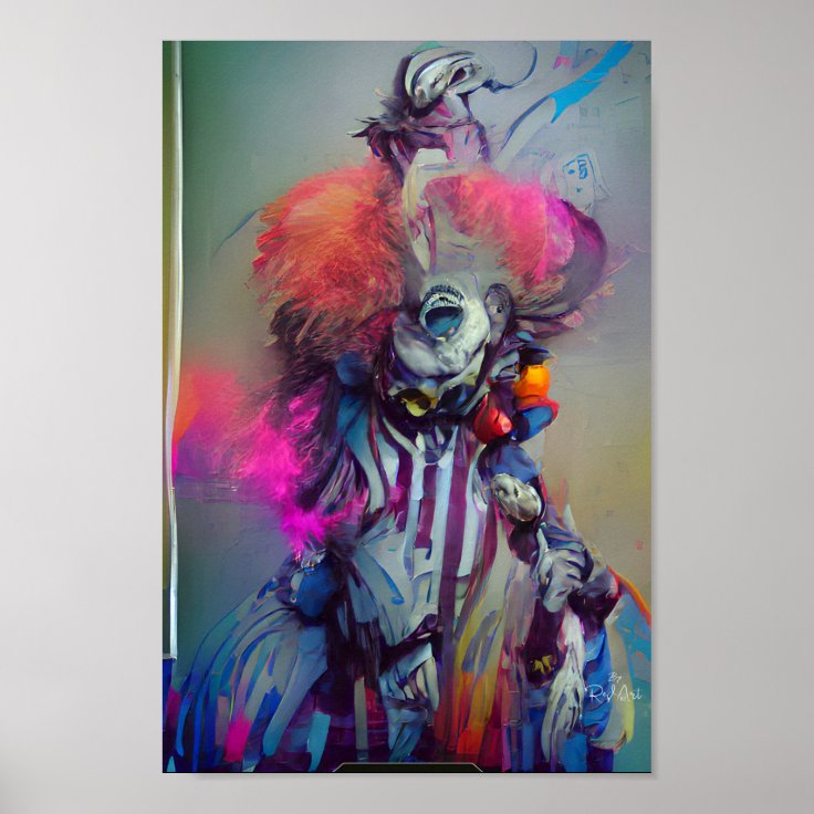 CLOWN QUEEN fantasy art illustration poster | Zazzle