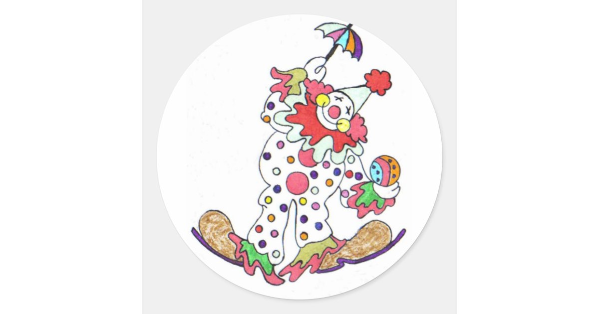 Clown Sitckers Classic Round Sticker | Zazzle