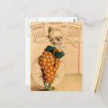 Clown Skeleton Vintage Illustration Postcard | Zazzle