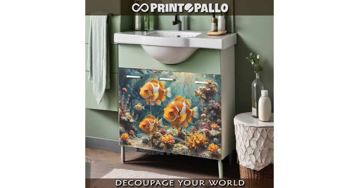 Clownfish in a reef with corals underwater tissue paper | Zazzle