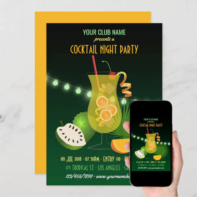 Club/Corporate Cocktail Night Party Invitation | Zazzle