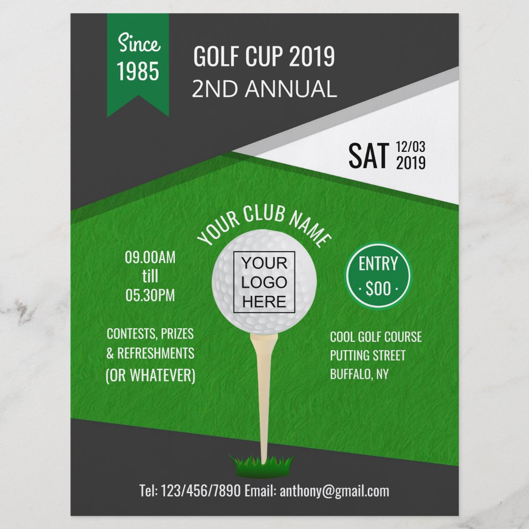 Club/Corporate Golf Tournament add photo Invite Flyer | Zazzle