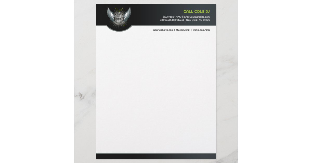 Club DJ Letterhead | Zazzle