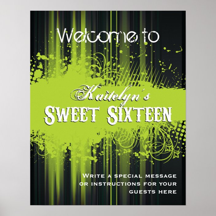 Club Flyer Look Sweet 16 Welcome Poster | Zazzle.com