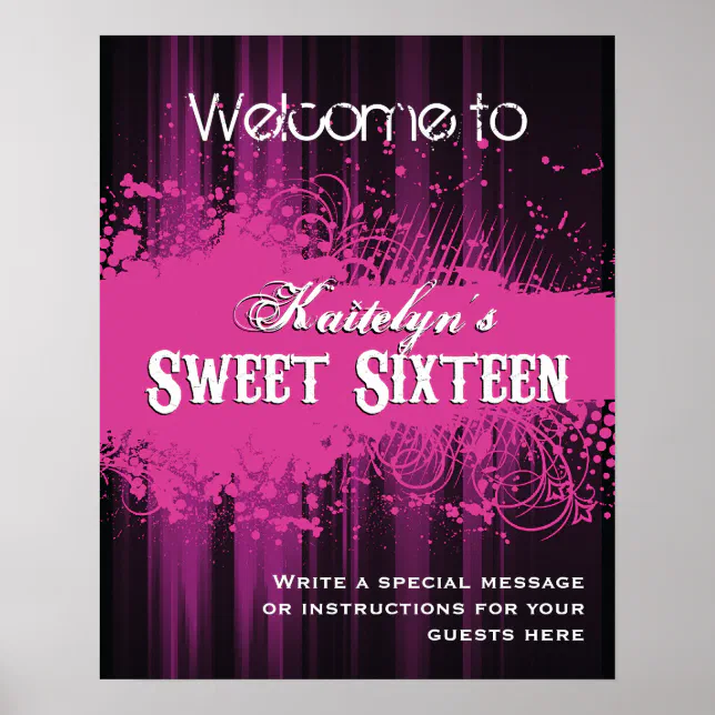 Club Flyer Look Sweet 16 Welcome Poster | Zazzle