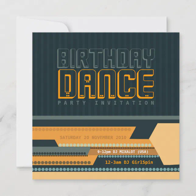 Club Techno Birthday Dance Party Invitation | Zazzle