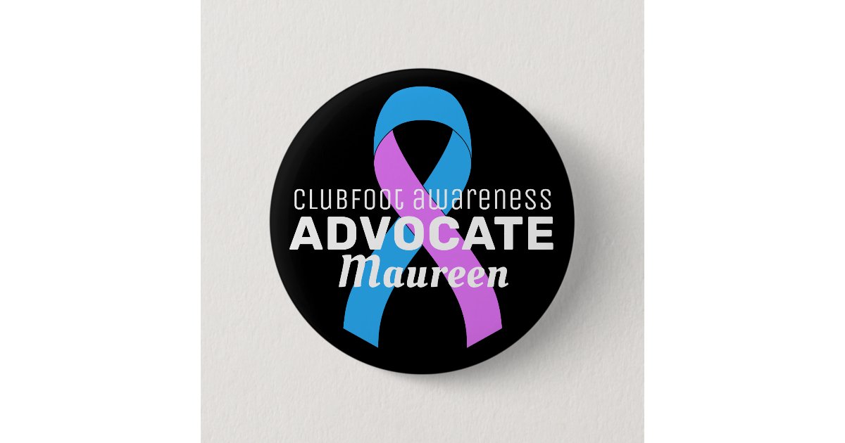 Clubfoot Awareness Advocate Ribbon Black Button | Zazzle