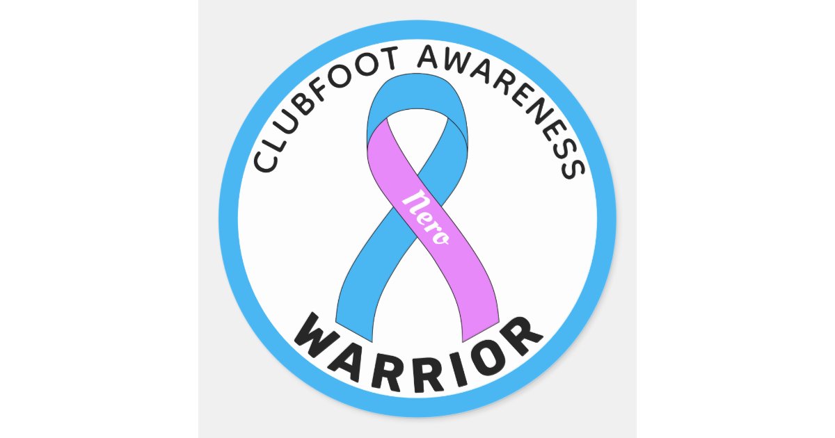 Clubfoot Awareness Warrior Ribbon White Classic Round Sticker | Zazzle