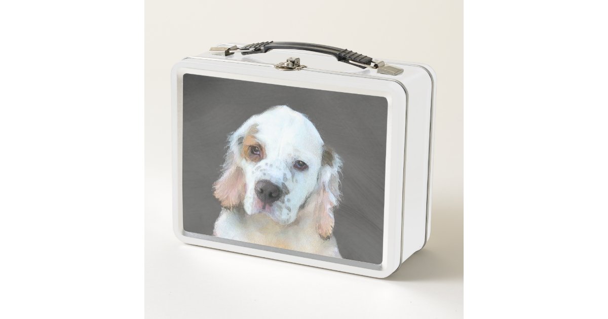 Clumber Spaniel Painting - Cute Original Dog Art Metal Lunch Box | Zazzle