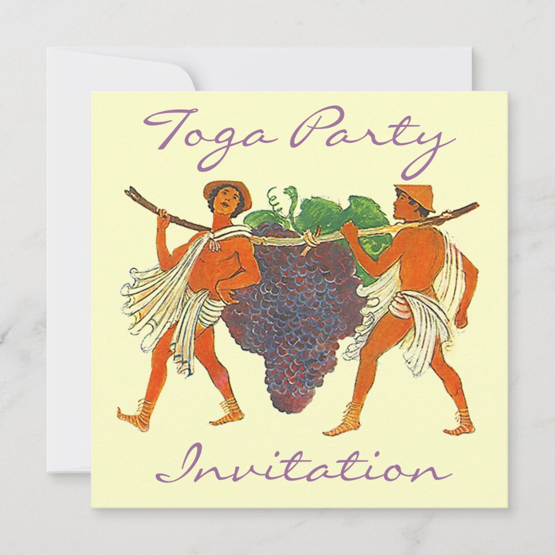 Cluster of Grapes & Togas Toga Party Invitation | Zazzle