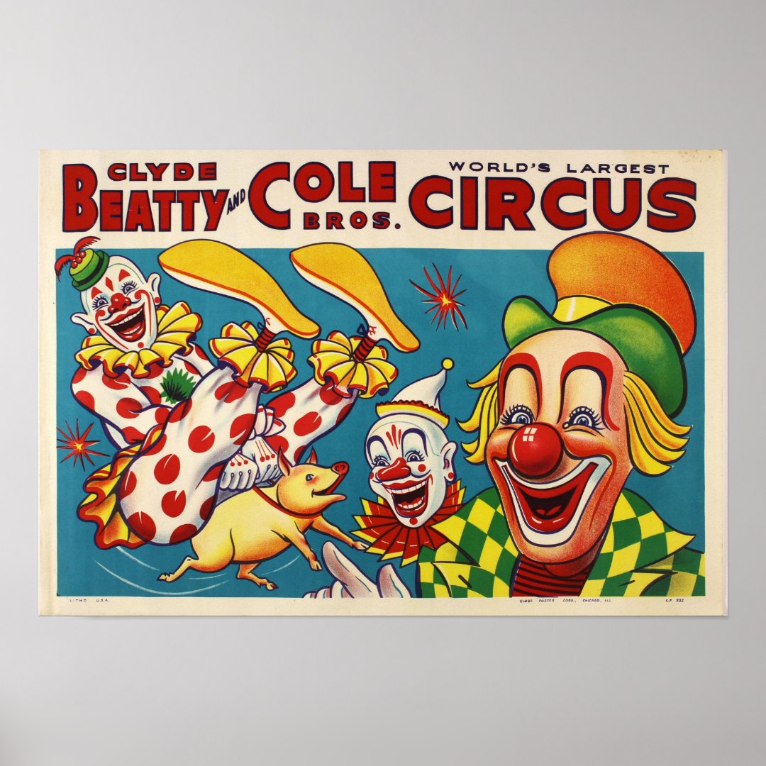 Clyde Beatty & Cole Bros Circus Poster | Zazzle