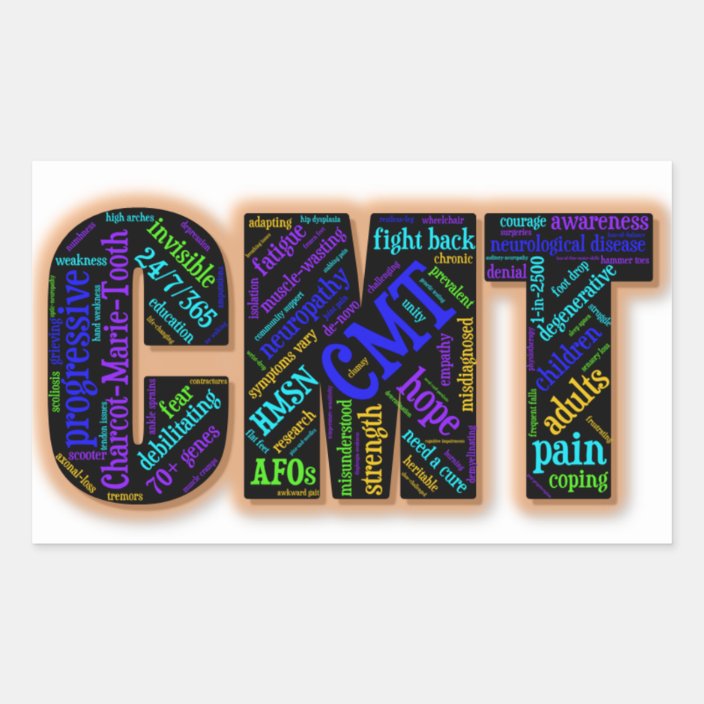CMT Awareness Sticker (Word Cloud) | Zazzle.com