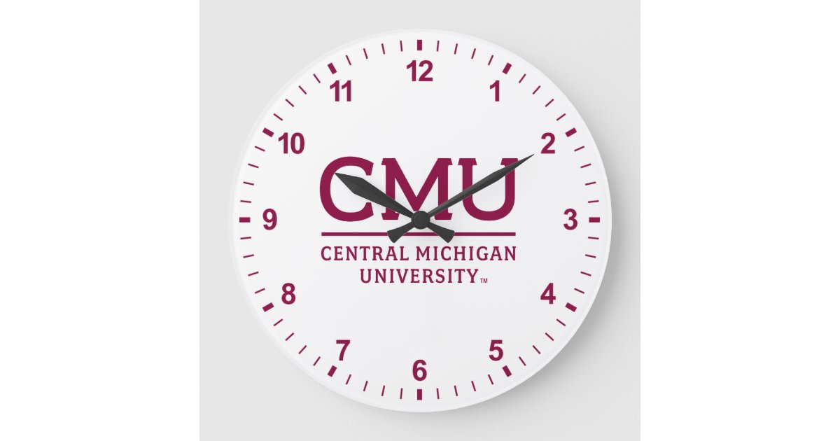 CMU Wordmark Large Clock | Zazzle
