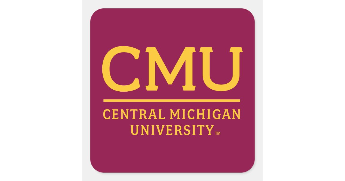 CMU Wordmark Square Sticker | Zazzle