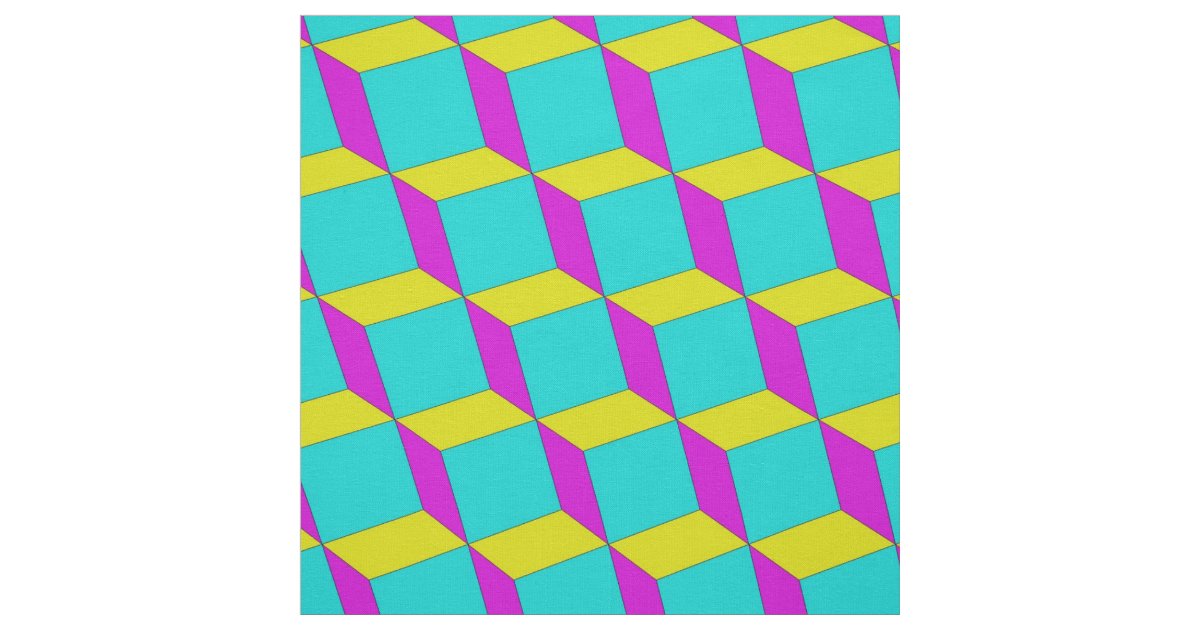 CMYK Blocks Fabric | Zazzle.com