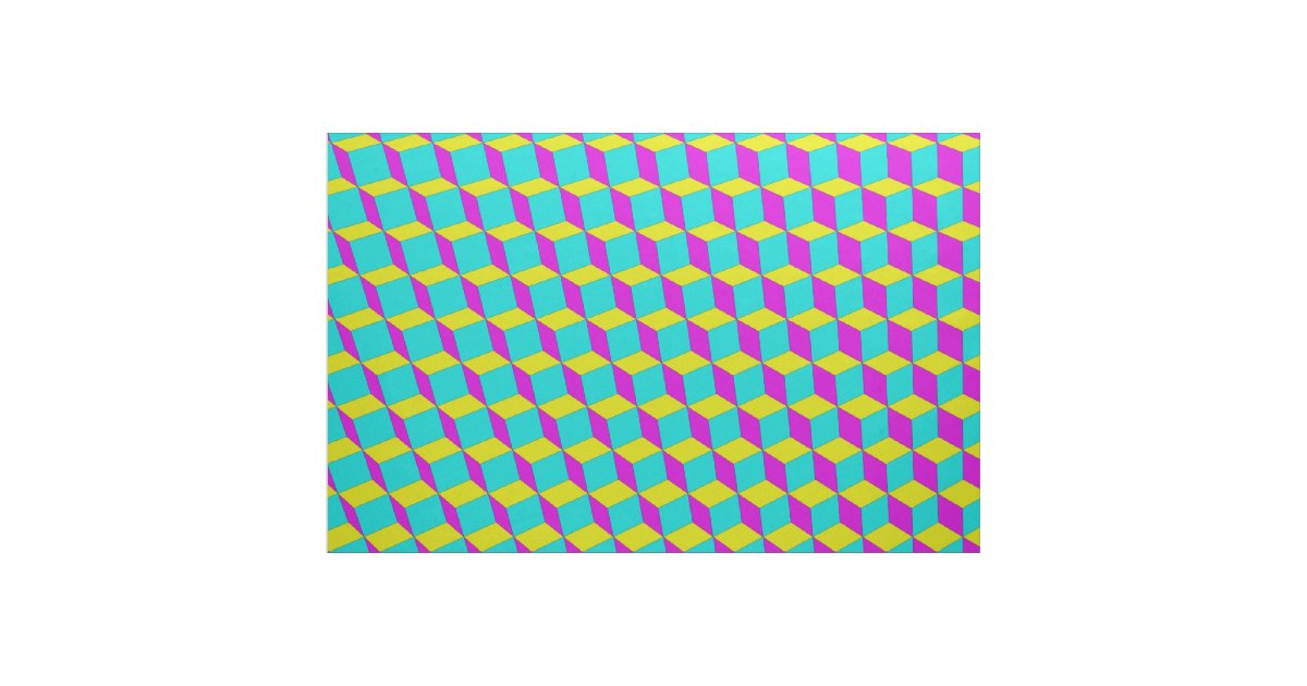 CMYK Blocks Fabric | Zazzle