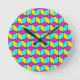 CMYK CUBE famous cubes geometric pattern illusion Round Clock | Zazzle