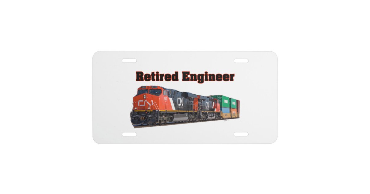 CN Retired Engineer License Plate | Zazzle