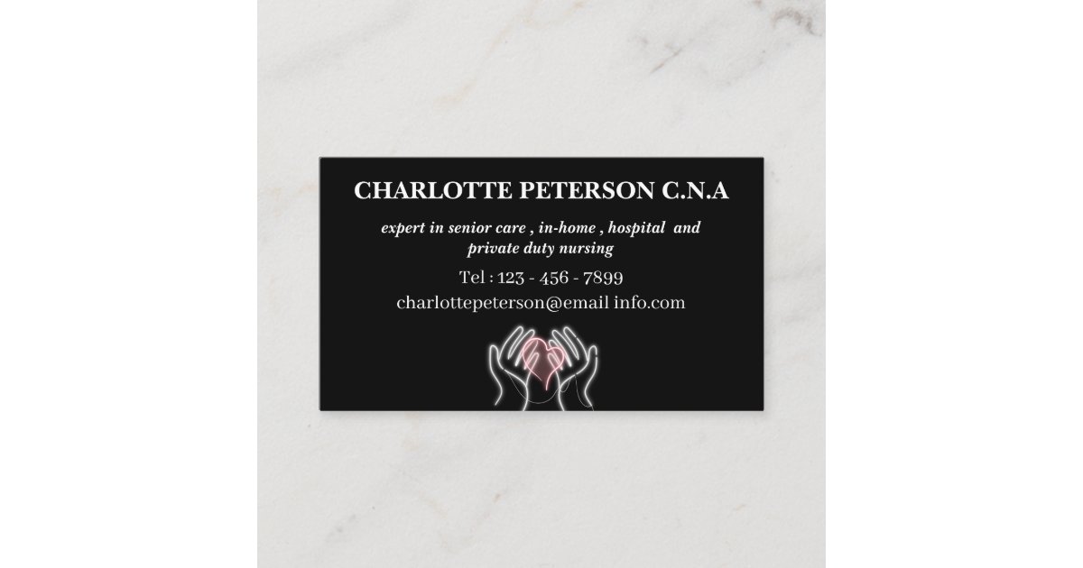 CNA And Caregiver Business Card | Zazzle