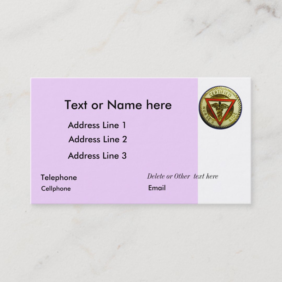 CNA business card template | Zazzle