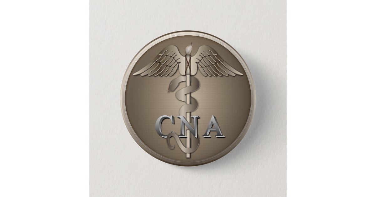 CNA Caduceus Button | Zazzle