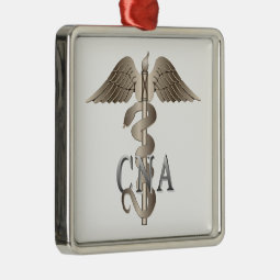 CNA Caduceus Metal Ornament | Zazzle
