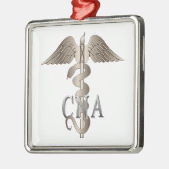 CNA Caduceus Metal Ornament | Zazzle