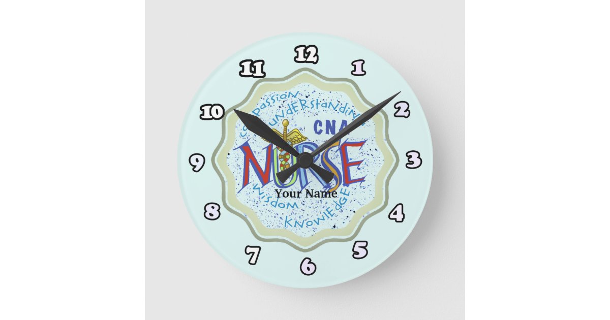 CNA Nurse Mottocustom Nurse clock | Zazzle