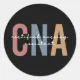 CNA Retro Certified Nursing Assistant Classic Round Sticker | Zazzle