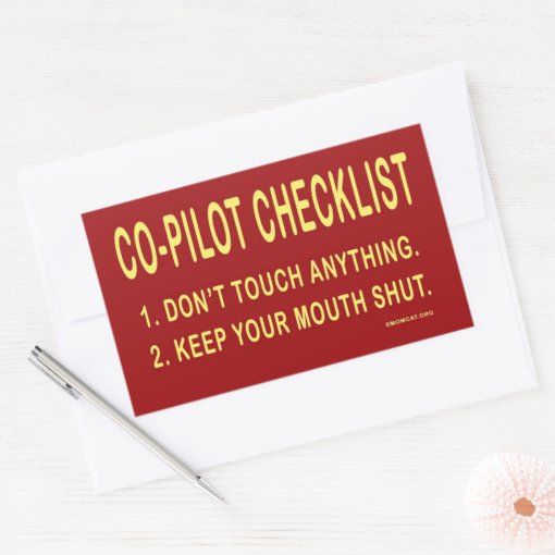 Co-Pilot Checklist: Stickers | Zazzle