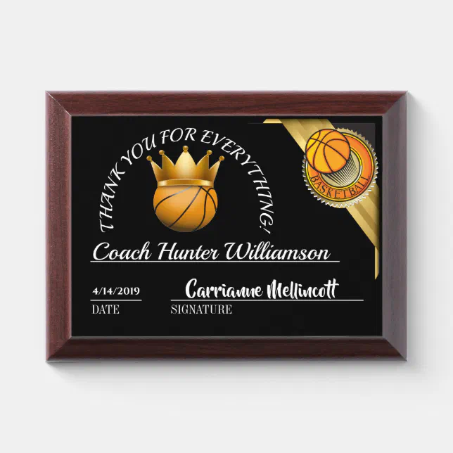 Coach Appreciation Award Plaque | Zazzle