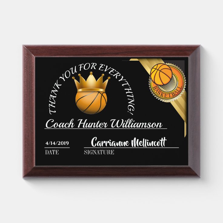 Coach Appreciation Award Plaque | Zazzle