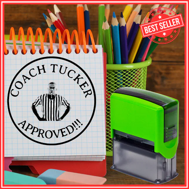 Coach Approved Teacher Custom Photo Self-inking Stamp | Zazzle