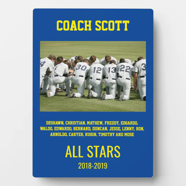 COACH AWARD for best coach baseball football Plaque | Zazzle